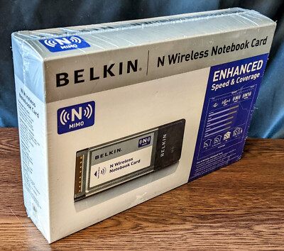 New NOS Belkin F5D8013 P58559 N Wireless Notebook Card PCMCIA 32bit ...
