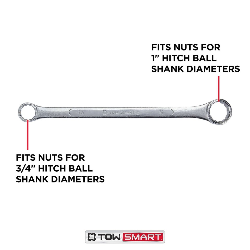 Hitch Ball Wrench, Fits 1-1/8in and 1-1/2in Nuts, 797, Chrome, 1 Each ...