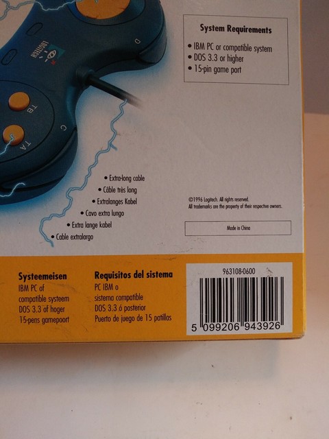 Lot2 Logitech Thunderpad Gamepad Controller Vintage 90's Windows 95 PC ...