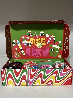 New Sz 8-12 Happy Sock Happy Holidays Psychedelic Candy Canes Adult ...