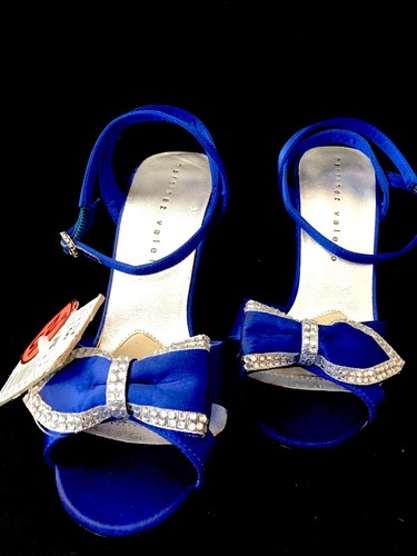 Martinez Valero Blue Bow Heels New 7.5 M | eBay