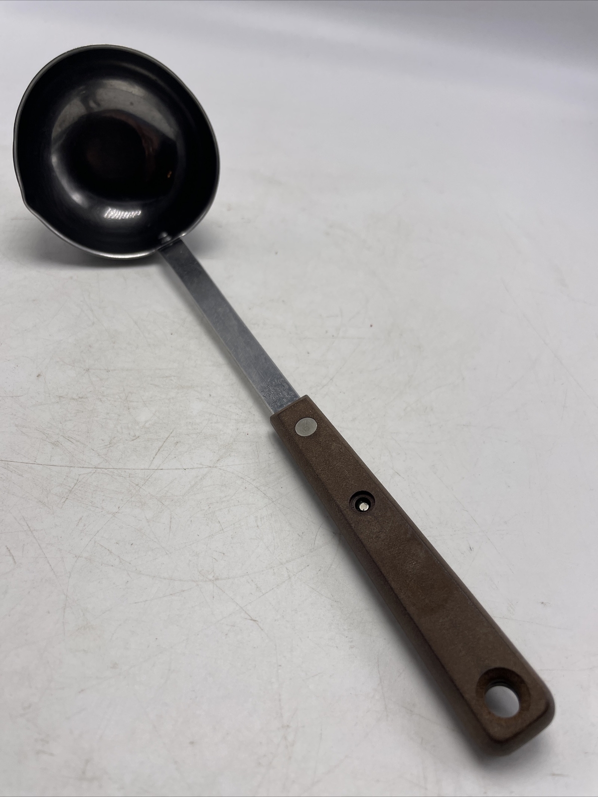 EKCO Eterna Ladle Stainless Steel Utensil Wood Rivet Handle Utensil ...