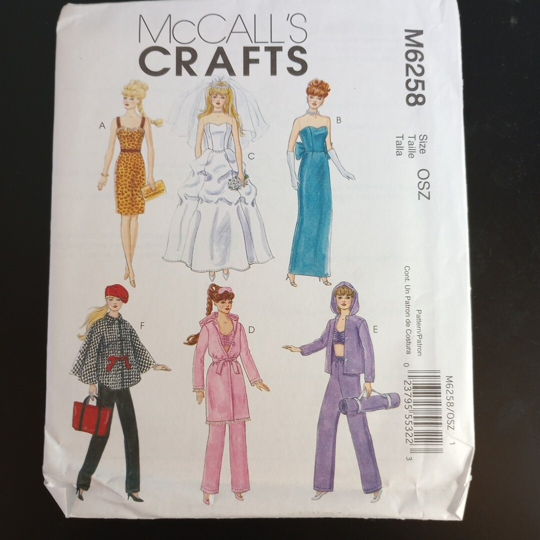 McCall's Crafts M6258 Fashion Clothes for 11.5" Doll Dress Outfit Beret ...