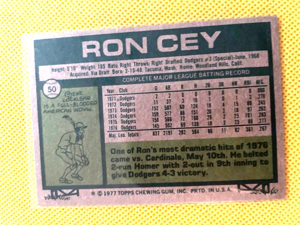 1977 TOPPS # 50 RON CEY | eBay