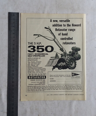 Howard 350 Rotovator Advertisement removed from 1968 Farming Magazine ...