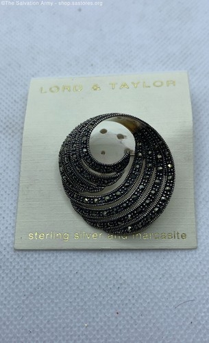 Lord & Taylor 925 Sterling Silver Marcasite Swirl Brooch - 10.4g | eBay