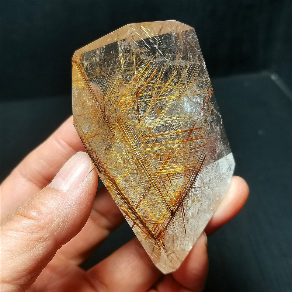 Rare Clear Golden Rutilated Inclusions Quartz Gold Needles Crystal ...