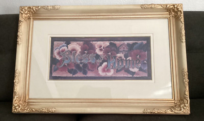 Vintage Bless Our Home Wall Art Ornate Frame by L.Seely discontinued ...