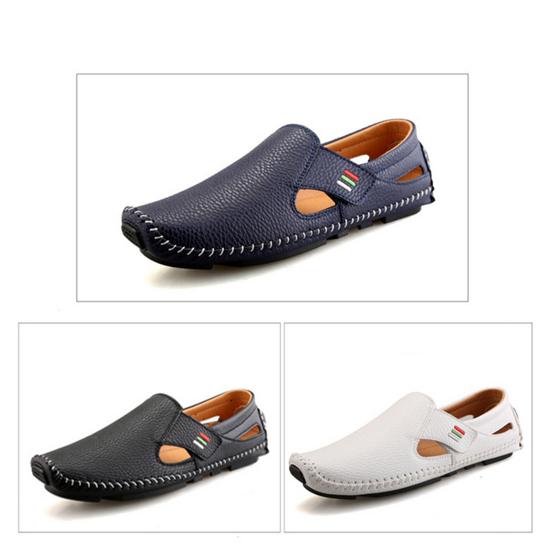Men's Driving Casual Leather Shoes Lazy Peas Breathable Moccasins ...