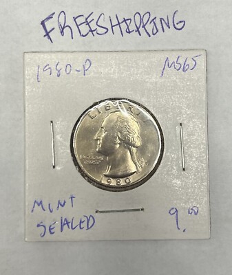 1980 P Washington Quarter Filled Mint Mark Error; High Grade Old Coin ...