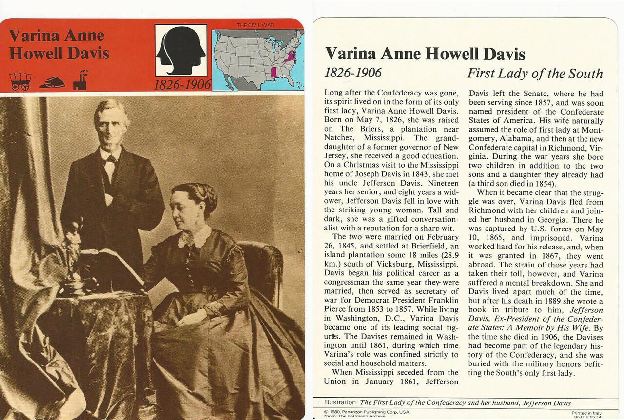 1979 Panarizon, Story Of America, #55.14 Varina Anne Howell Davis | eBay