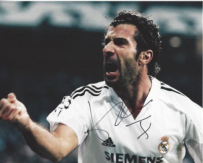 LUIS FIGO HAND SIGNED PORTUGAL FOOTBALL LEGEND 8x10 PHOTO B w/COA REAL ...