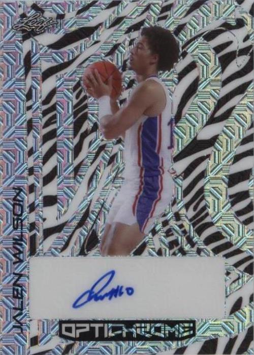 2022-23 Leaf Optichrome - Zebra Mojo #BA-JW2 Jalen Wilson /1 (AU, RC ...