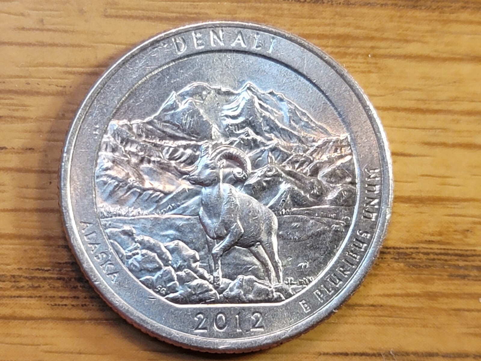 2012 P Alaska Denali ATB Quarter. WDDR-001 Doubled Die Reverse. US Mint ...