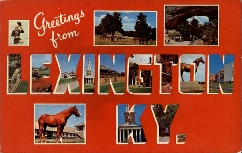 Greetings From Lexington Kentucky vintage Large Letter chrome postcard ...