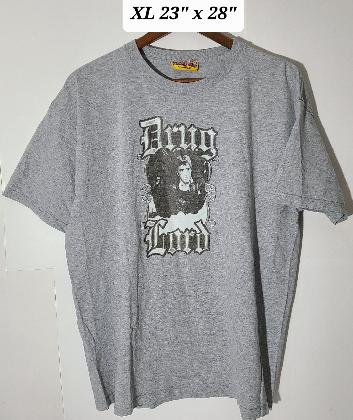 Vintage Y2K Scarface Tony Montana "Drug Lord" Gray XL… - Gem