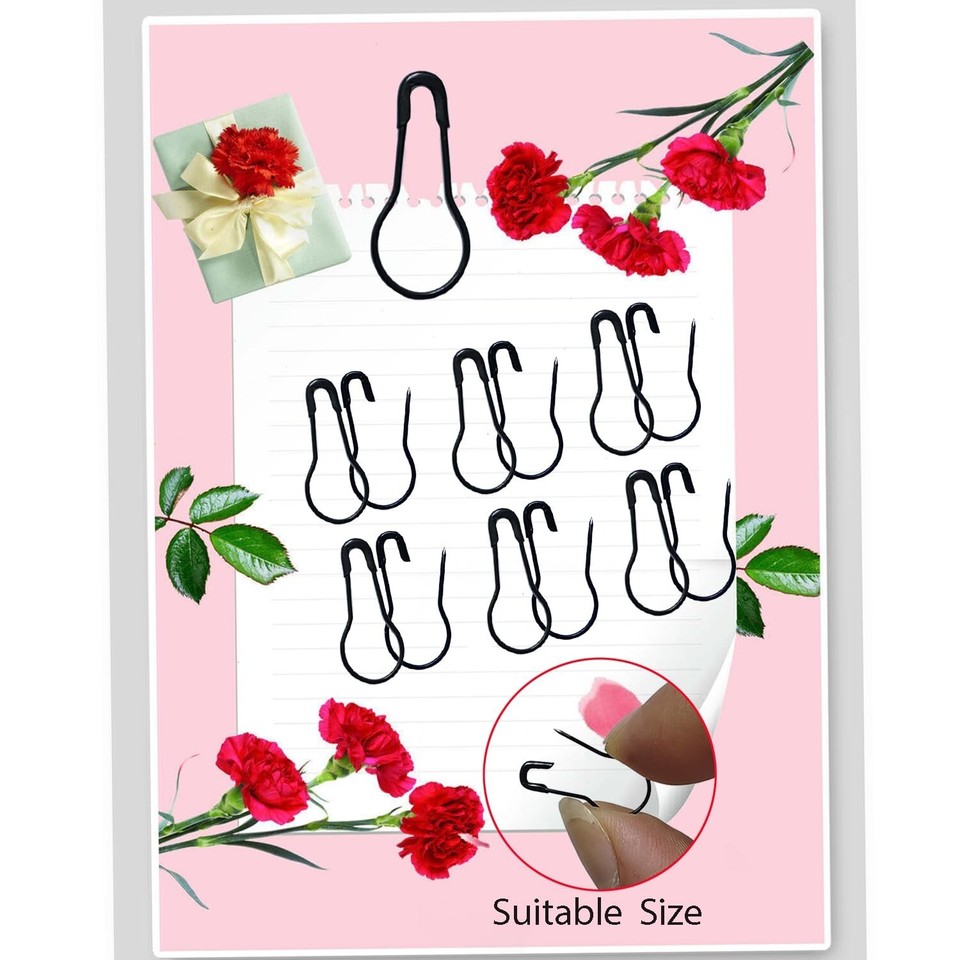 500Pcs Black Safety Pins 0.8" Metal Bulb Pins Gourd Pin Clothing Tag ...