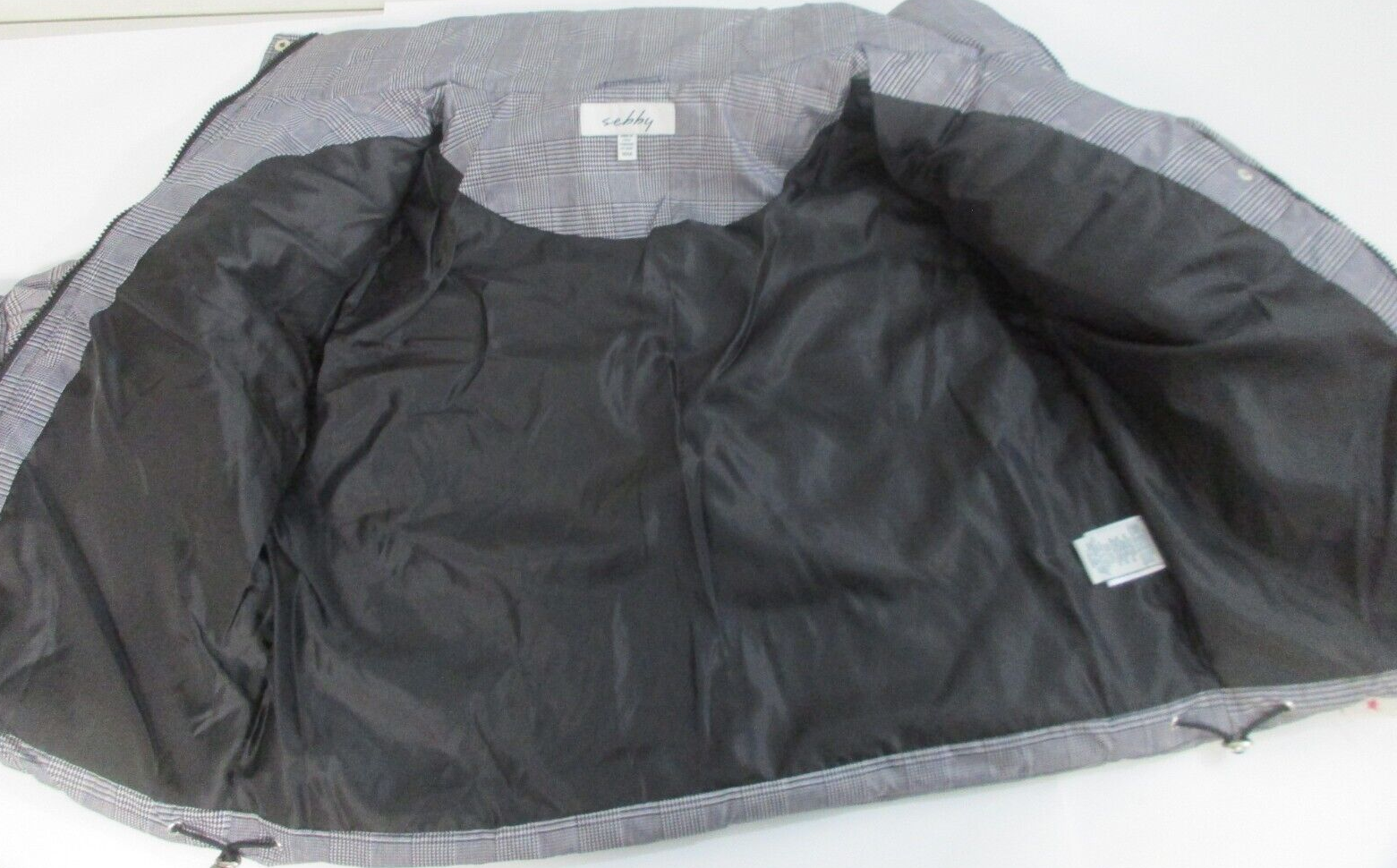Sebby Women's Black /White Plaid puff short SP9119 Jacket Size M | eBay
