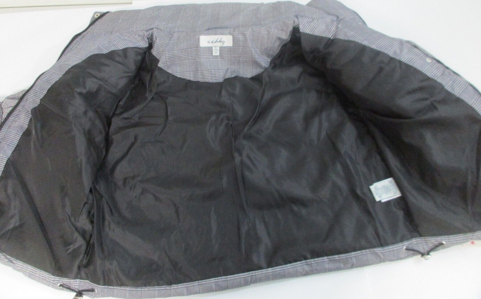 Sebby Women's Black /White Plaid puff short SP9119 Jacket Size M | eBay