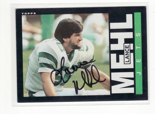 LANCE MEHL AUTOGRAPHED NEW YORK JETS 1985 TOPPS #345 PENN STATE ...