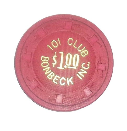 Rare Las Vegas 101 CLUB $1 Premium Poker Chip Vintage 1972 Obsolete ...