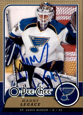 Manny Legace Signed 2008/09 O-Pee-Chee Card #281 St. Louis Blues | eBay