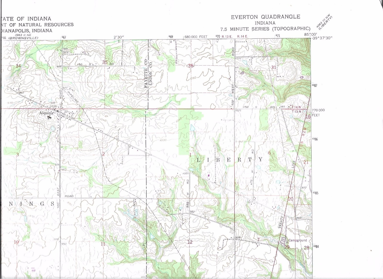 1972(1981) Everton, Indiana USGS Topographic Map | eBay