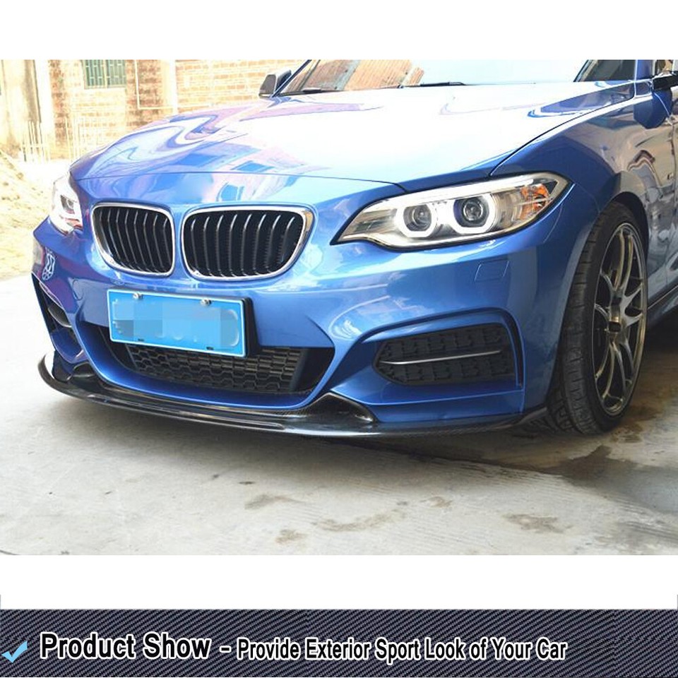 For BMW F22 M-Sport M235i M240i 2014-2019 Real Carbon Front Bumper Lip ...
