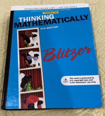Thinking Mathematically, 6th Edition - Blitzer, Instructor's Review ...
