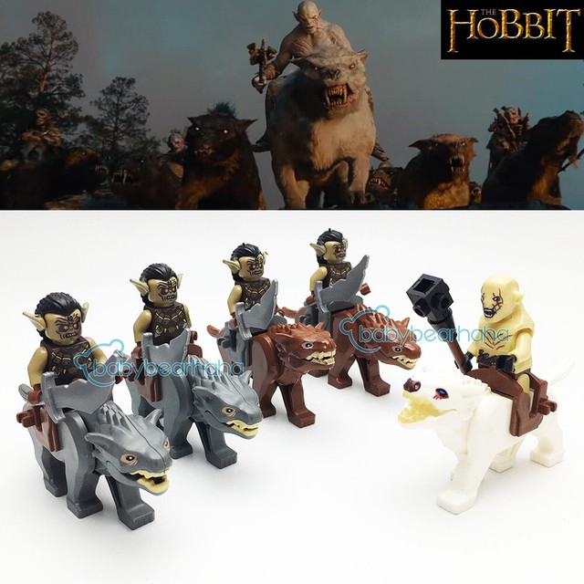 10PCS Lord Of The Rings The Hobbit Azog ORC Wolf riding Army Building ...