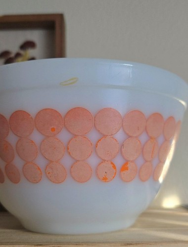 VINTAGE PYREX ORANGE POLKA DOT MIXING BOWL 1 1/2 PINT #401 DWD | eBay