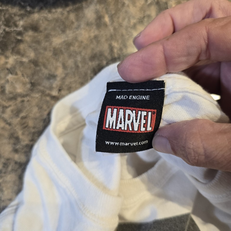 Vintage Marvel Mad Engine Tag Avenger Superheroes and Villains Graphic ...