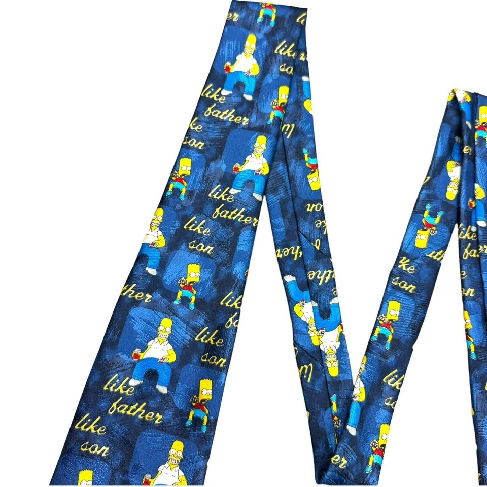 The Simpsons Mens Tie Vintage 1999 Fox Blue Cartoon America USA ...