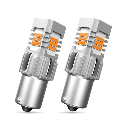 2 Pack 1156 7506 Amber LED Turn Signal Light Bulb Error Free Anti Hyper ...
