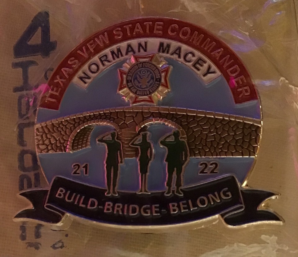 VFW state commander lapel pin 2022 Norman Macey | eBay
