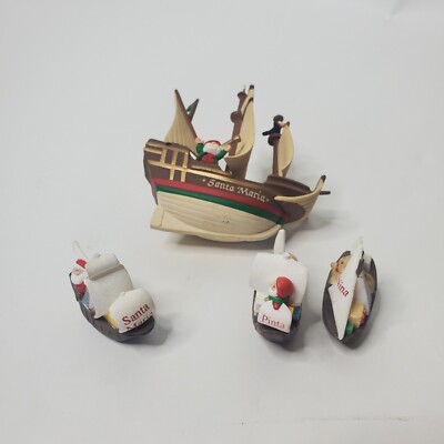 Santa Maria Nina Pinta Hallmark Set Ornament Miniatures | eBay