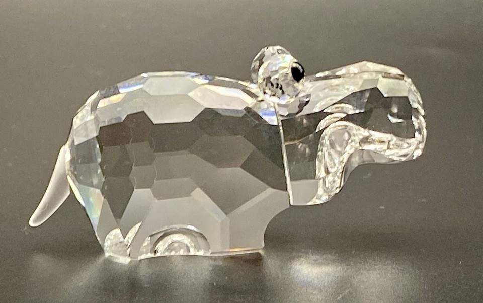 VTG Swarovski Crystal BABY HIPPOPOTAMUS Figurine Swan Logo, Made In ...