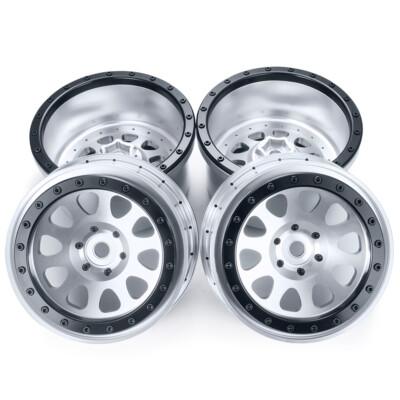 4PC 4.3" Aluminum CNC Beadlock Wheel Rim 24 Hex 12.5mm Hole for RC DBXL ...