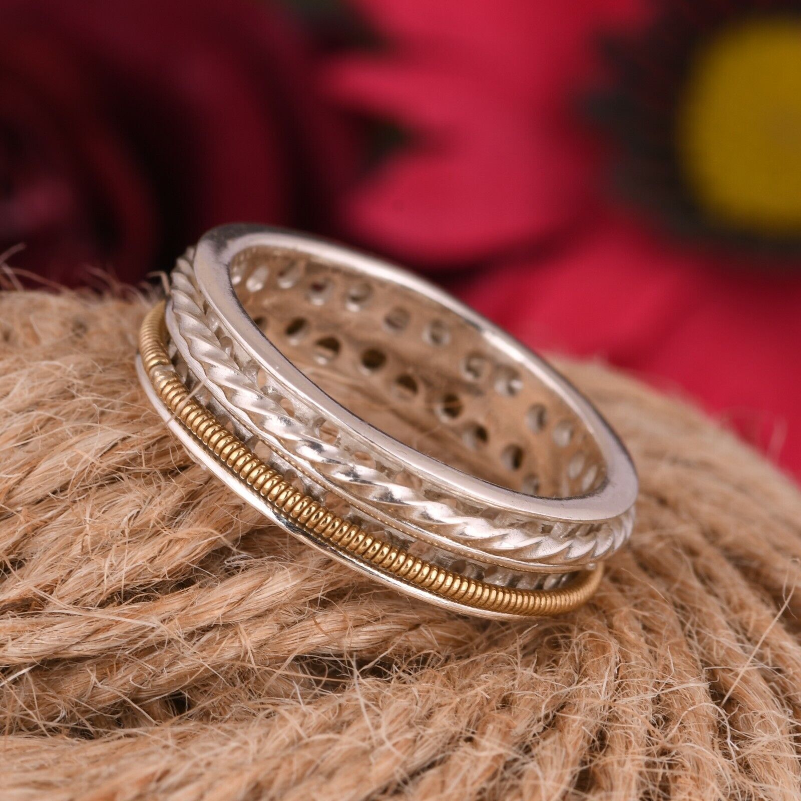 925 Sterling Silver Spinner Ring Women Meditation Thumb Minimalist ...