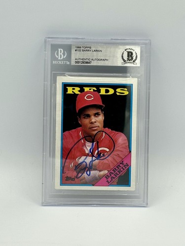 1988 Topps #102 Barry Larkin Autograph AUTO Card Reds BGS BAS Beckett ...