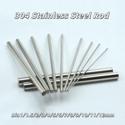5PCS Length 100mm 304 Stainless Steel Rod Bar Dia1/1.5/2/2.5/3-12mm ...