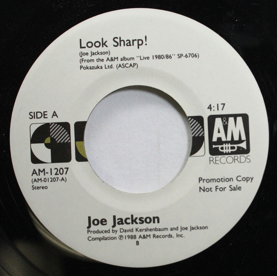 Rock Promo Nm! 45 Joe Jackson - Look Sharp! / Look Sharp! On A&M ...