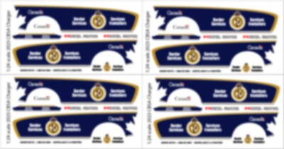 1:24 DECALS CBSA CANADA BORDER SERVICES AGENCY FOR 2023 MOTORMAX DODGE ...