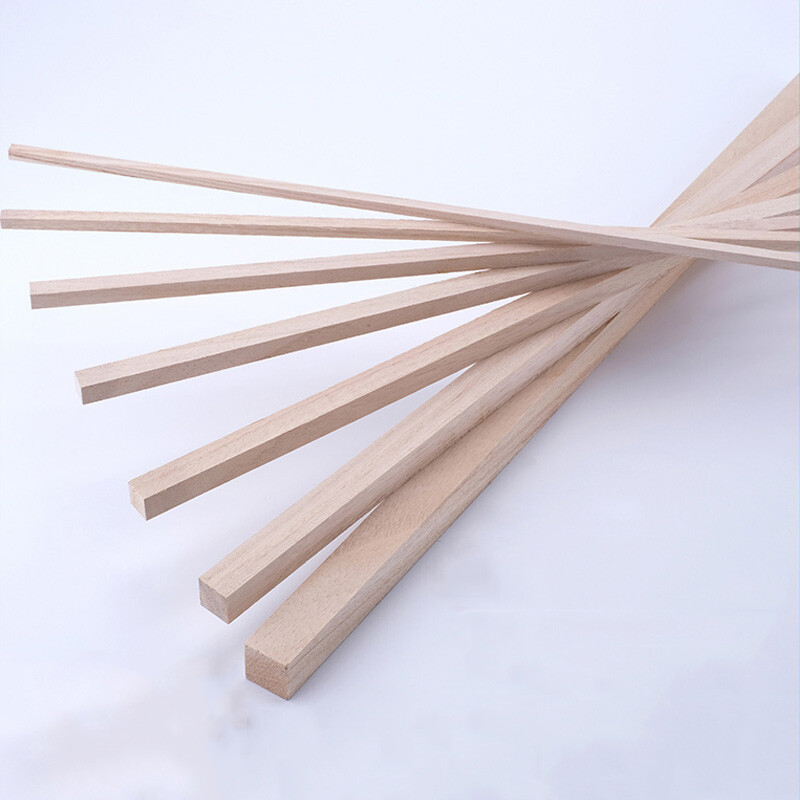 20Pcs Square Wood Stick Paulownia Rod Strip Model DIY Craft Making Kids ...