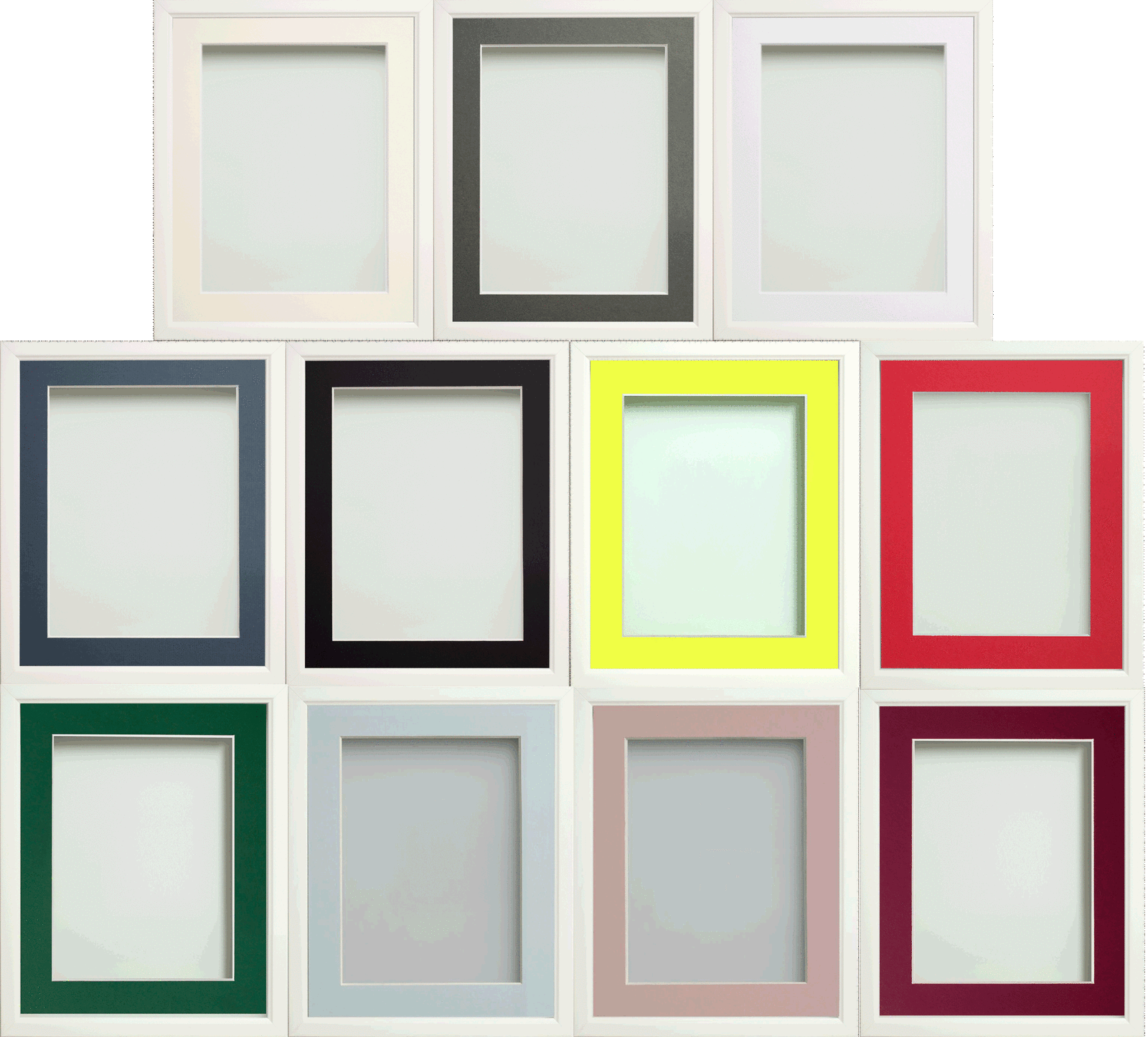 White Picture Photo Frames Drayton Range Modern Thin *Choice of Mount ...
