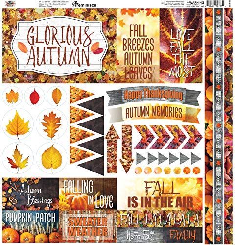 Glorious Autumn 12x12 Stickers Element Sheet | eBay