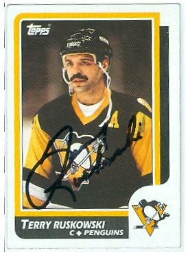 Terry Ruskowski autographed hockey card (Pittsburgh Penguins) 1986 ...