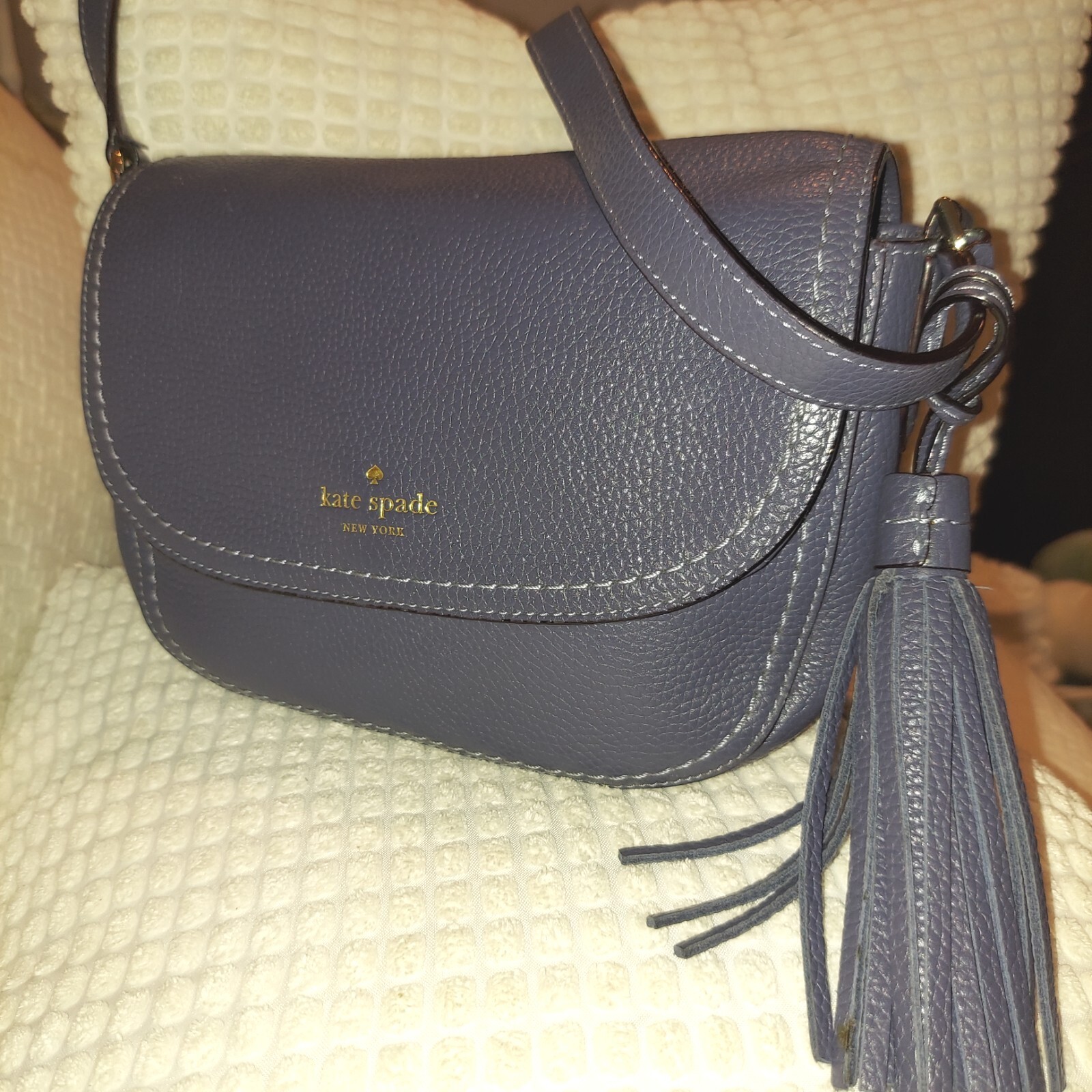 Kate Spade Slate Blue Denim Pebble Leather Orchard St… - Gem