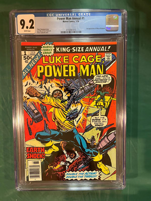LUKE CAGE POWER MAN ANNUAL #1 CGC 9.2 1976 WHITE PAGES MOSES MAGNUM ...