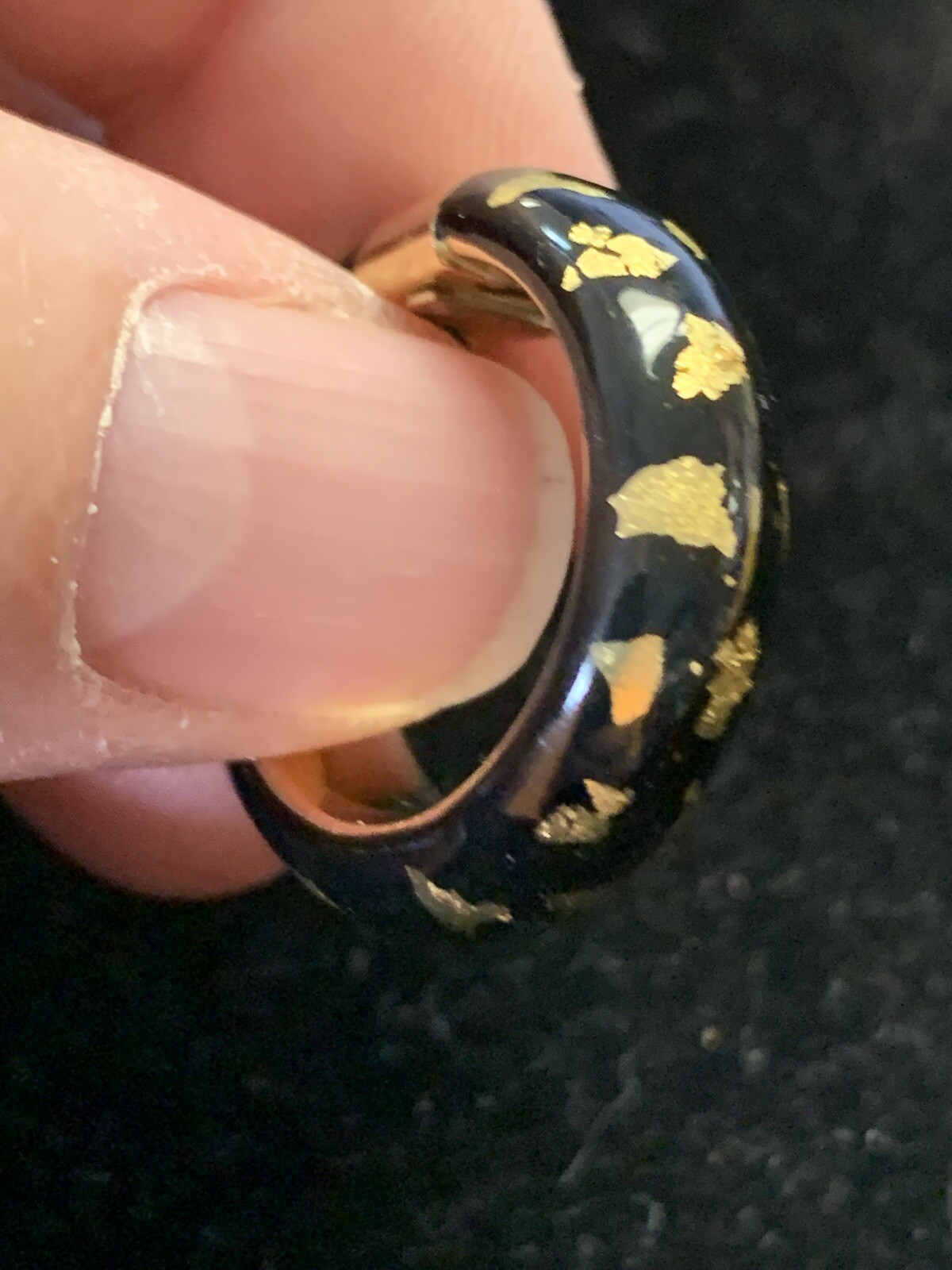 Estate 14k YG Italian Designer Gold Flake 14K Enamel Ring 4.8 Grams ...